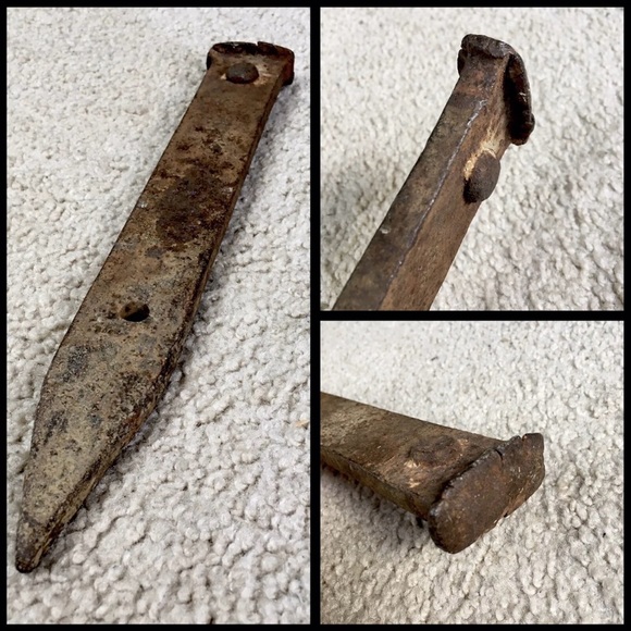 Other | Antique Early 190s Forged Iron Stake 12 Blacksmith Rustic ...